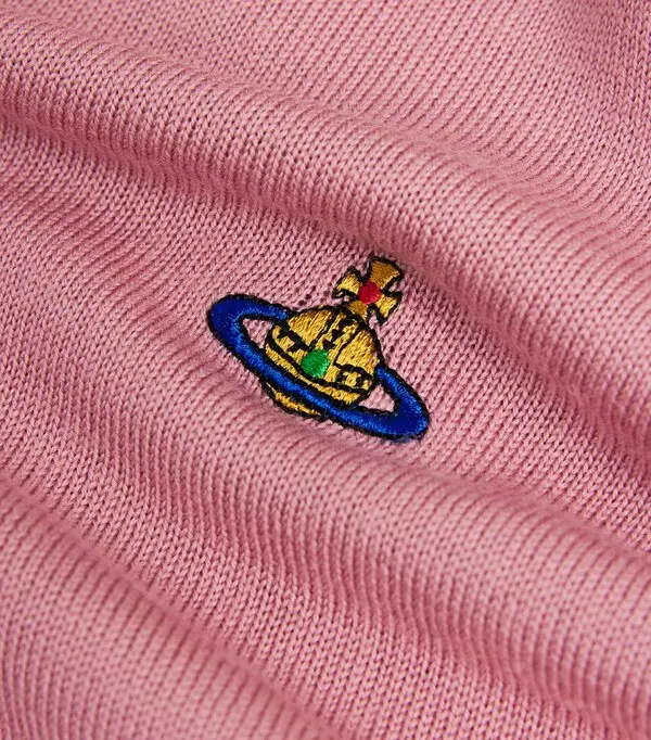 VIVIENNE WESTWOOD Wool Crew Neck Sweater With Embroidered Orb Logo