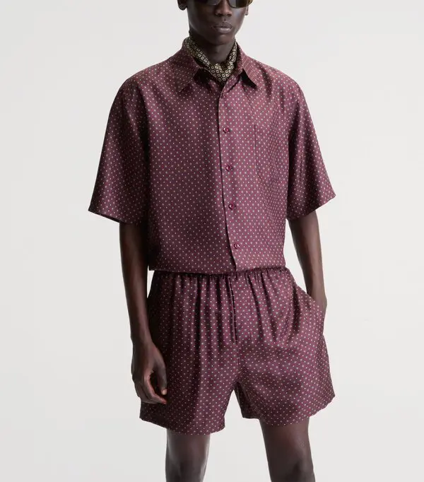 Saint Laurent Silk Hexagonal-pattern Shirt
