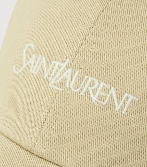 Saint Laurent Cotton Logo Baseball Cap
