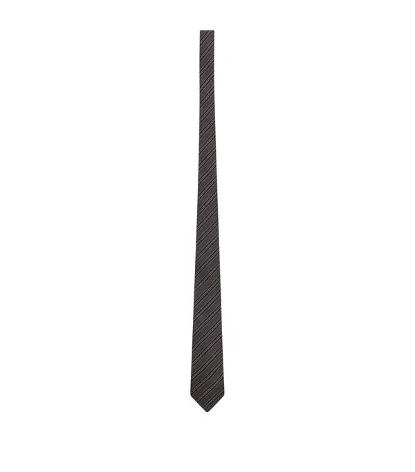 Saint Laurent Silk Striped Tie