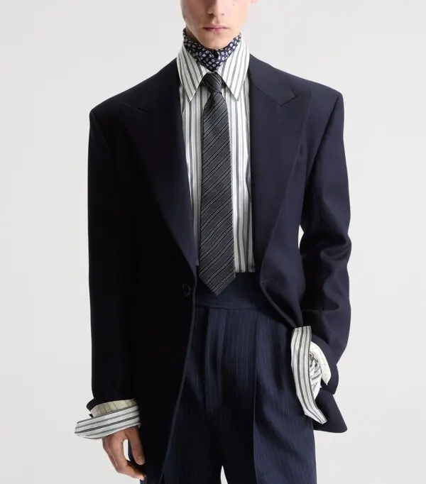 Saint Laurent Silk Striped Tie
