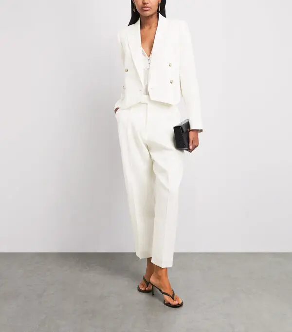 WITH NOTHING UNDERNEATH Linen Cristy Barrel Trousers