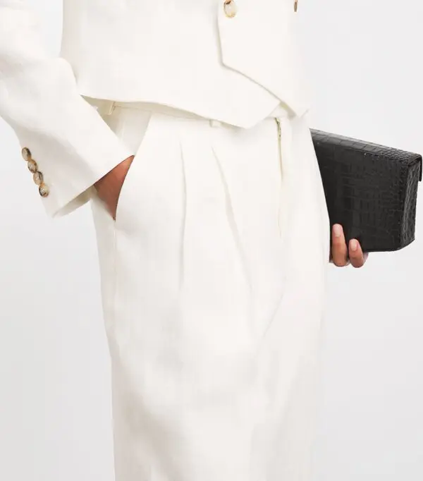 WITH NOTHING UNDERNEATH Linen Cristy Barrel Trousers