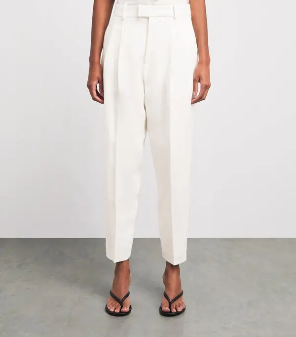 WITH NOTHING UNDERNEATH Linen Cristy Barrel Trousers