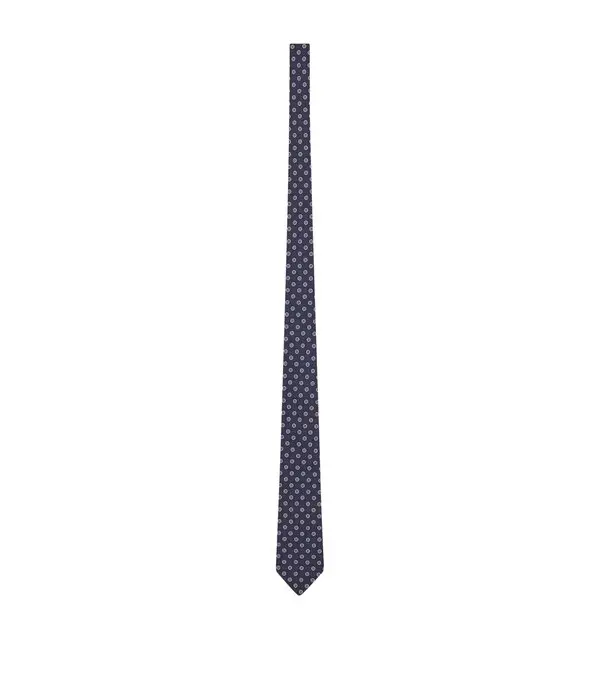 Saint Laurent Silk Circle Motif Tie