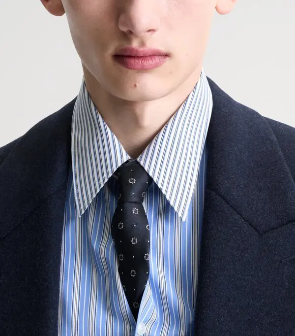 Saint Laurent Silk Circle Motif Tie
