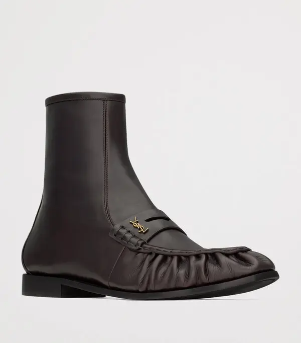 Saint Laurent Leather Le Loafer Ankle Boots