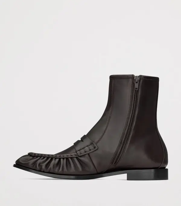 Saint Laurent Leather Le Loafer Ankle Boots