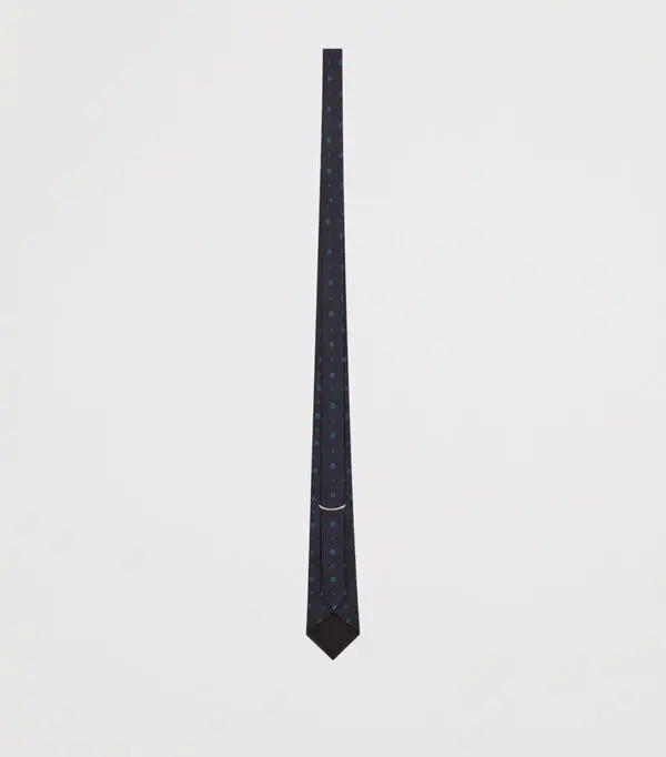 Saint Laurent Silk Striped Medallion Tie
