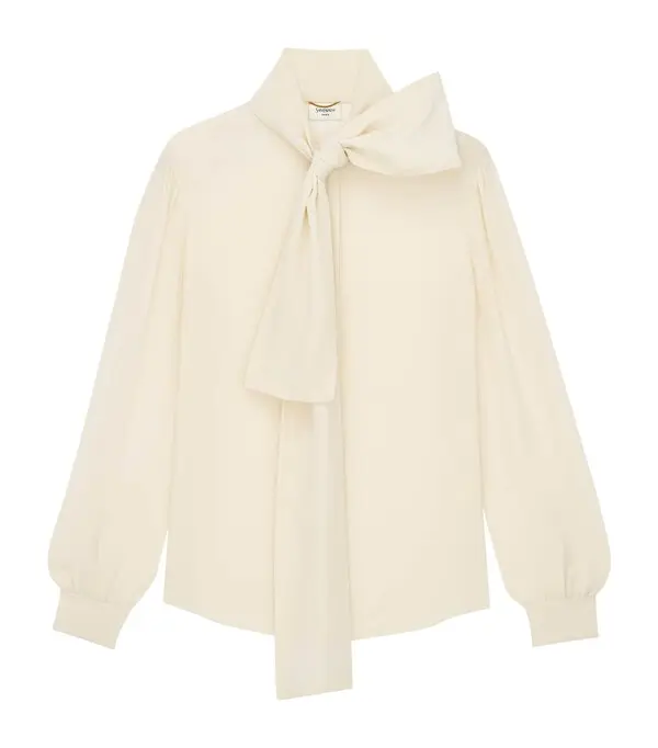 Saint Laurent Silk Pussybow Blouse