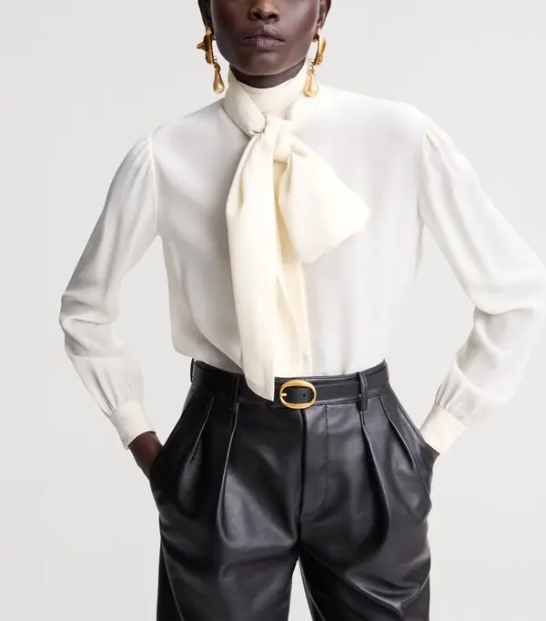Saint Laurent Silk Pussybow Blouse