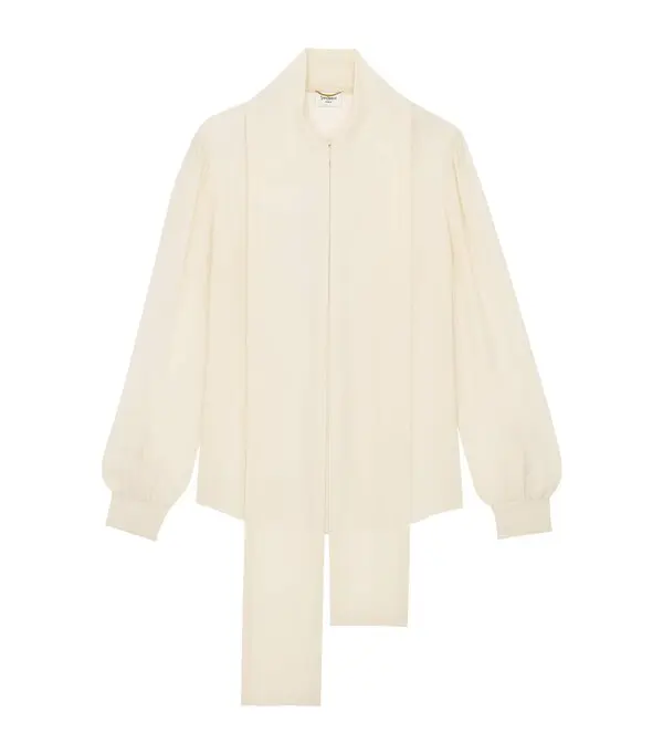 Saint Laurent Silk Pussybow Blouse