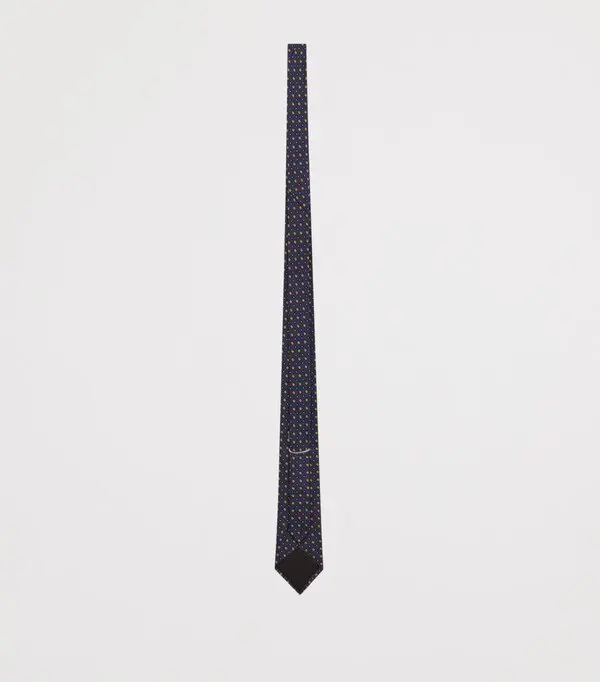 Saint Laurent Silk Geometric-pattern Tie