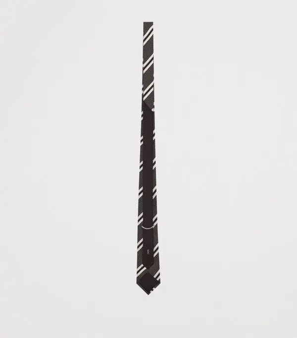 Saint Laurent Silk Striped Jacquard Neck Tie
