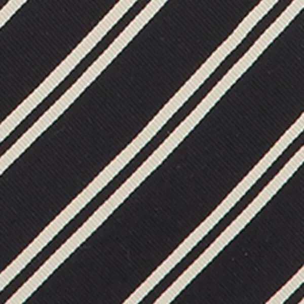 Saint Laurent Silk Striped Tie - Black
