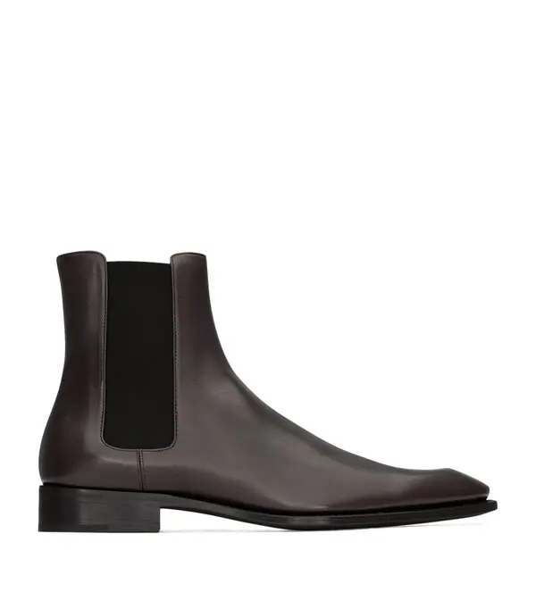 Saint Laurent Leather Aurelien Ankle Boots