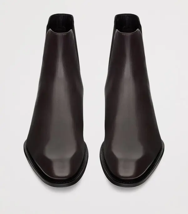 Saint Laurent Leather Aurelien Ankle Boots