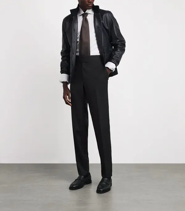 Isaia Wool Casalnuovo Slim Trousers