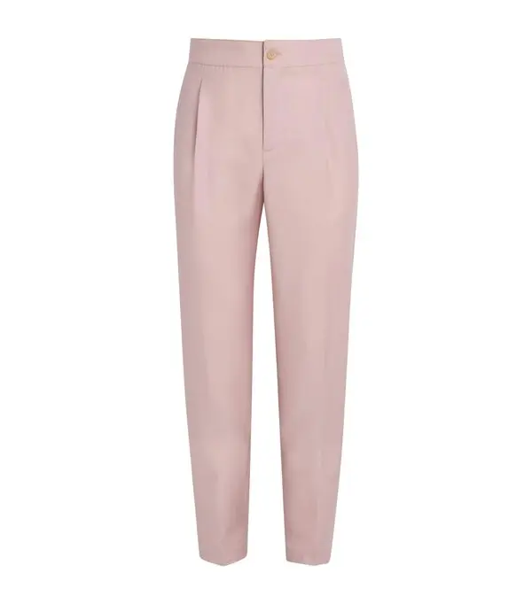 Isaia Wool-mohair-silk Comfort Trousers