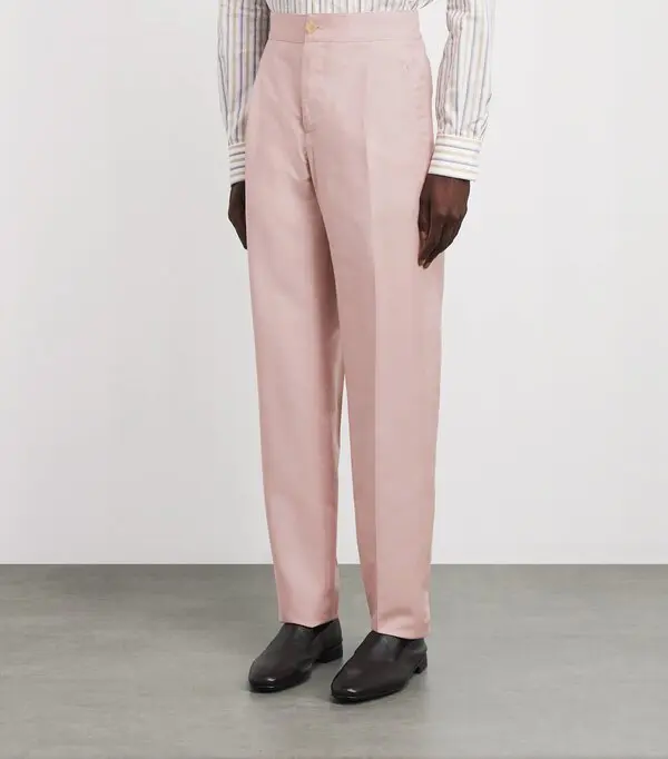 Isaia Wool-mohair-silk Comfort Trousers