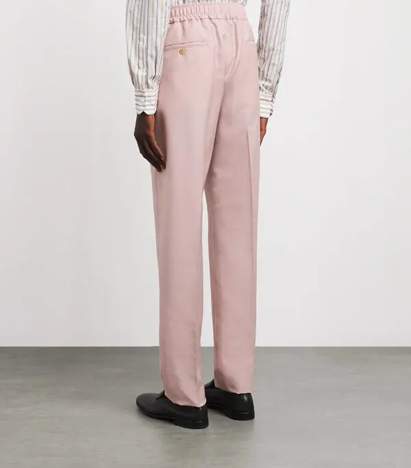 Isaia Wool-mohair-silk Comfort Trousers