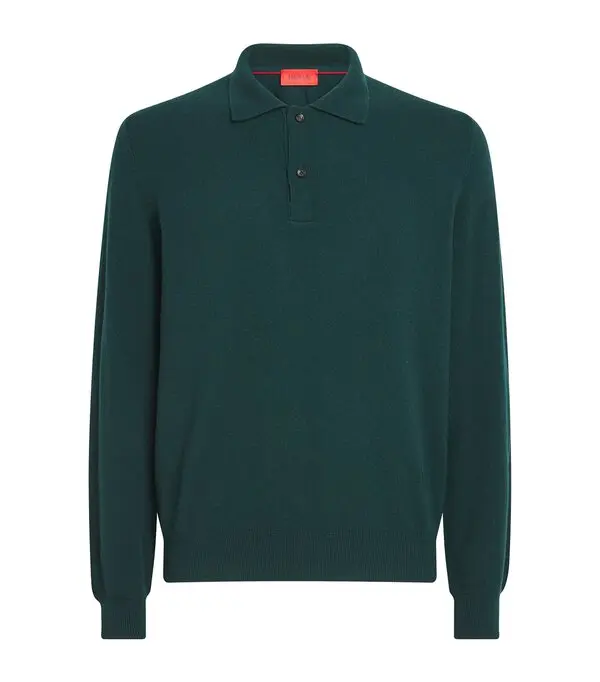 Isaia Cashmere Long-sleeve Polo Shirt