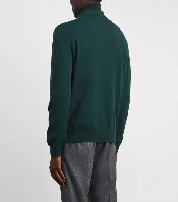 Isaia Cashmere Long-sleeve Polo Shirt