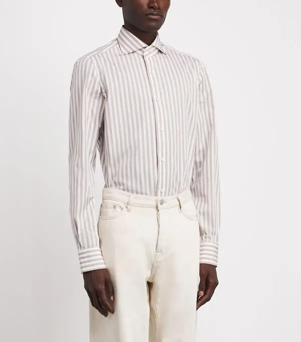 Isaia Cotton Stripe Shirt