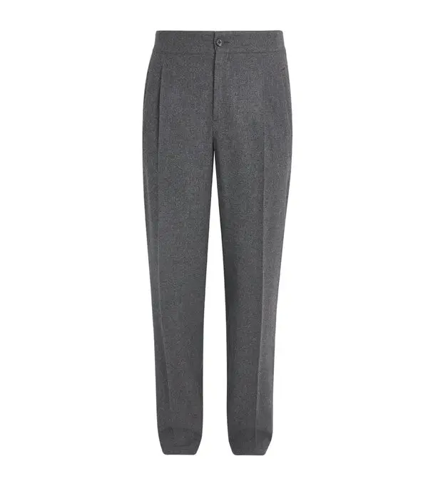 Isaia Wool-blend Comfort Slim Trousers