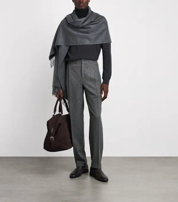 Isaia Wool-blend Comfort Slim Trousers