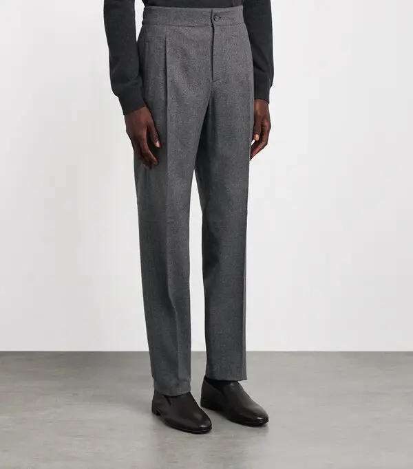 Isaia Wool-blend Comfort Slim Trousers