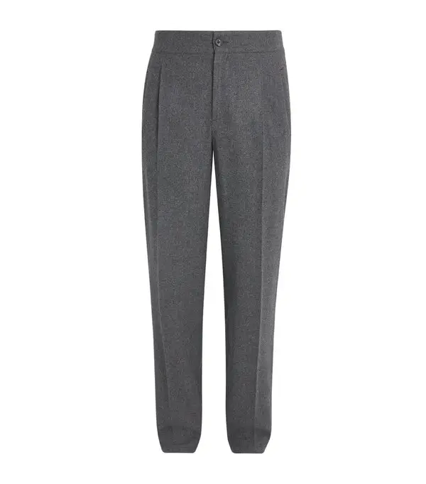 Isaia Wool-blend Stretch Slim Fit Trousers