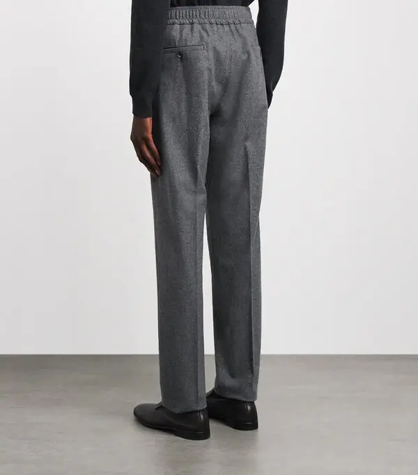 Isaia Wool-blend Stretch Slim Fit Trousers