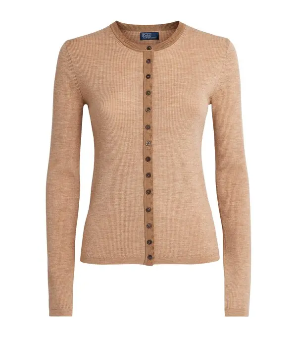 Polo Ralph Lauren Wool Ribbed Cardigan - Neutral