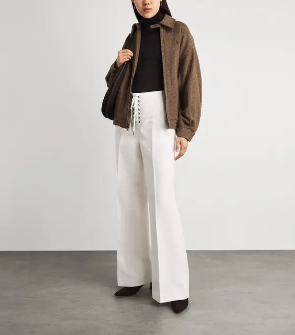 Polo Ralph Lauren Wool Herringbone Zip-up Bomber Jacket