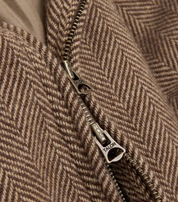 Polo Ralph Lauren Wool Herringbone Zip-up Bomber Jacket
