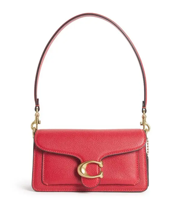 COACH Pebbled Leather Tabby 20 Shoulder Bag - Red