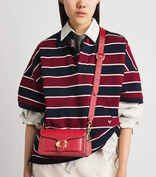 COACH Pebbled Leather Tabby 20 Shoulder Bag - Red