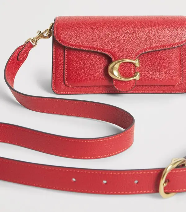 COACH Pebbled Leather Tabby 20 Shoulder Bag - Red