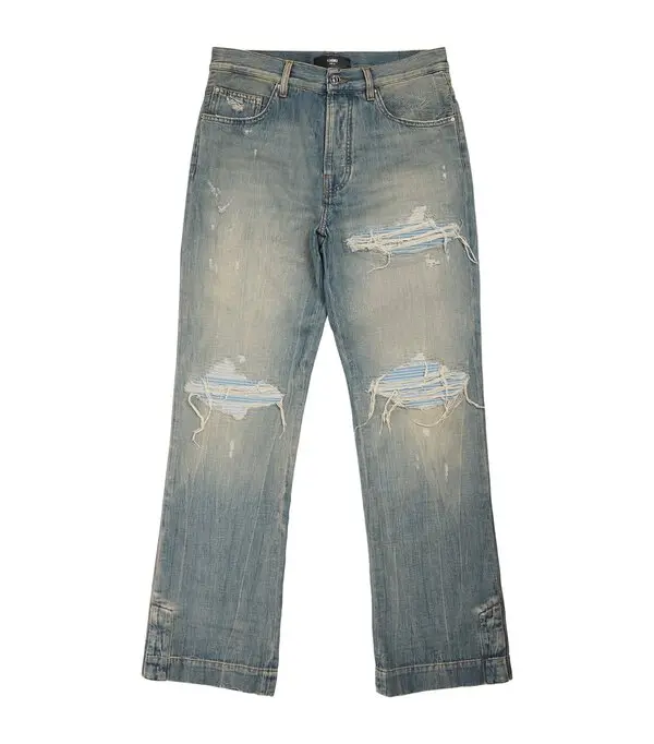 Amiri Ripped Repair Mx1 Straight Jeans