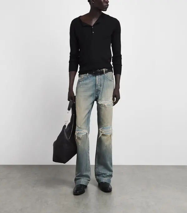 Amiri Ripped Repair Mx1 Straight Jeans