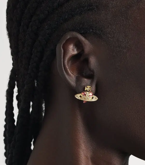 VIVIENNE WESTWOOD Diamante Orb Heart Earrings