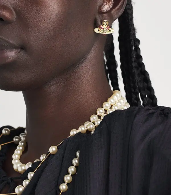 VIVIENNE WESTWOOD Diamante Orb Heart Earrings
