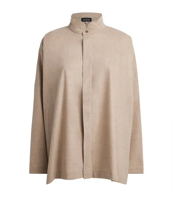 Eskandar Virgin Wool-cashmere Double Stand-collar Shirt