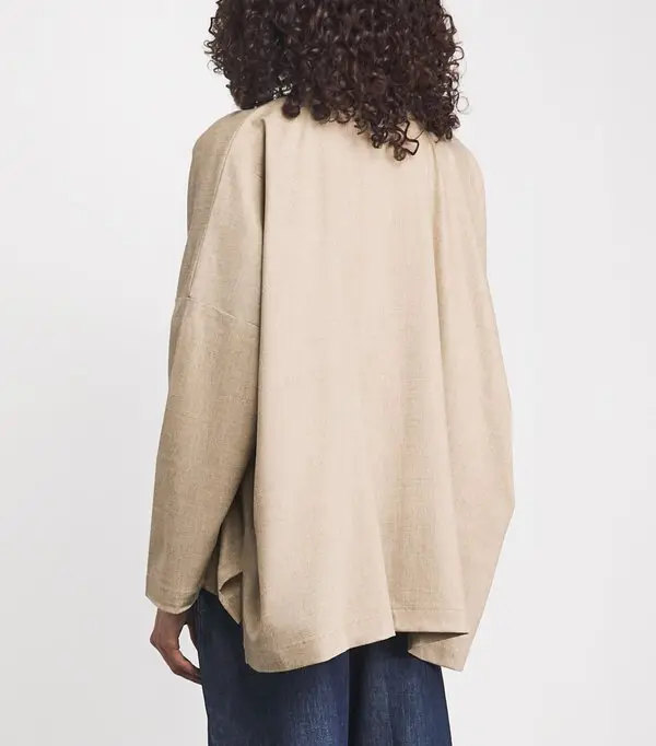 Eskandar Virgin Wool-cashmere Double Stand-collar Shirt