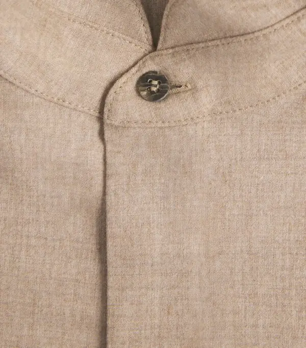 Eskandar Virgin Wool-cashmere Double Stand-collar Shirt