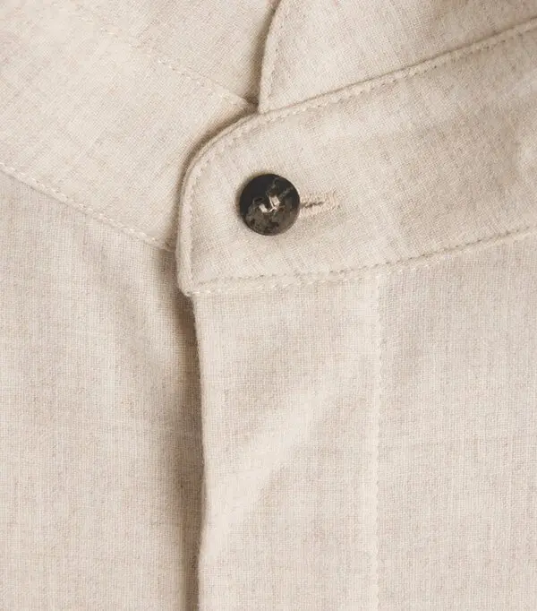 Eskandar Virgin Wool-cashmere Double Stand-collar Shirt