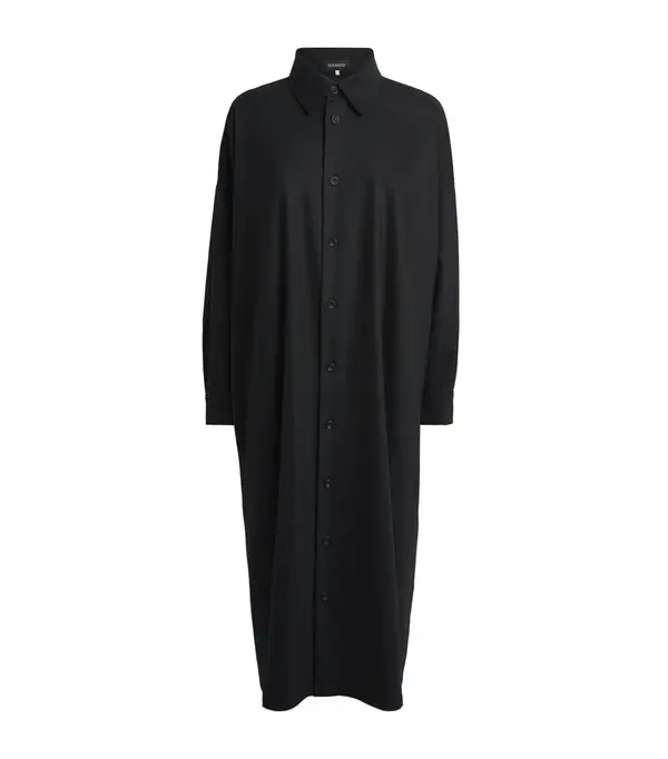 Eskandar Virgin Wool-cashmere Wide Midi Shirt Dress