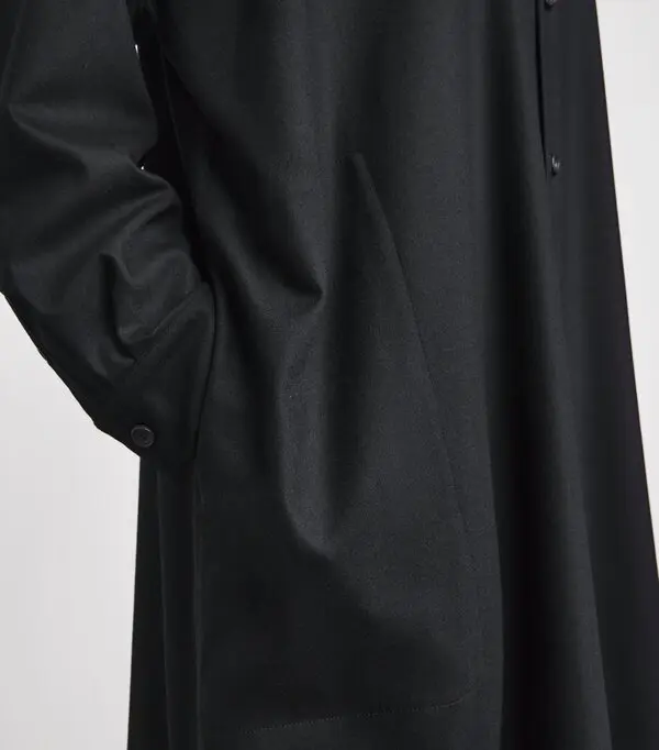 Eskandar Virgin Wool-cashmere Wide Midi Shirt Dress