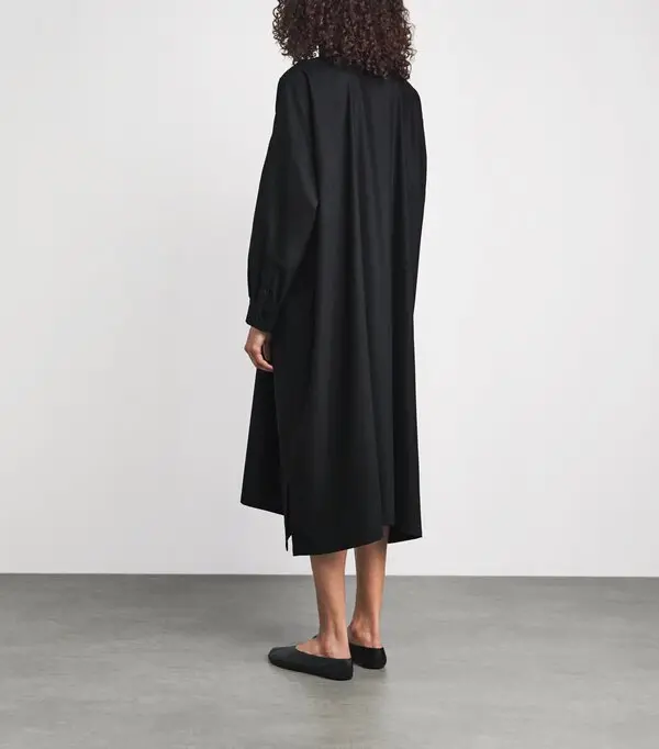 Eskandar Virgin Wool-cashmere Wide Midi Shirt Dress